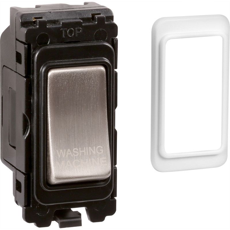 Brushed Chrome 20A DP Engraved Grid Switch - Washing Machine - GSWMBC ...