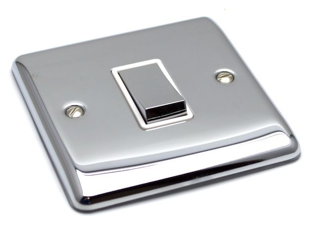 Polished Chrome - 1 Gang Single 10a Light Switch D01PCW | United ...