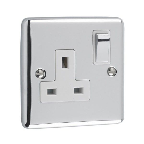Polished Chrome Single 1 Gang 13a Socket - W06PCW | United Electrical ...